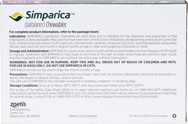 Simparica For Dogs 5.6-11 lbs (2.6-5 kg)